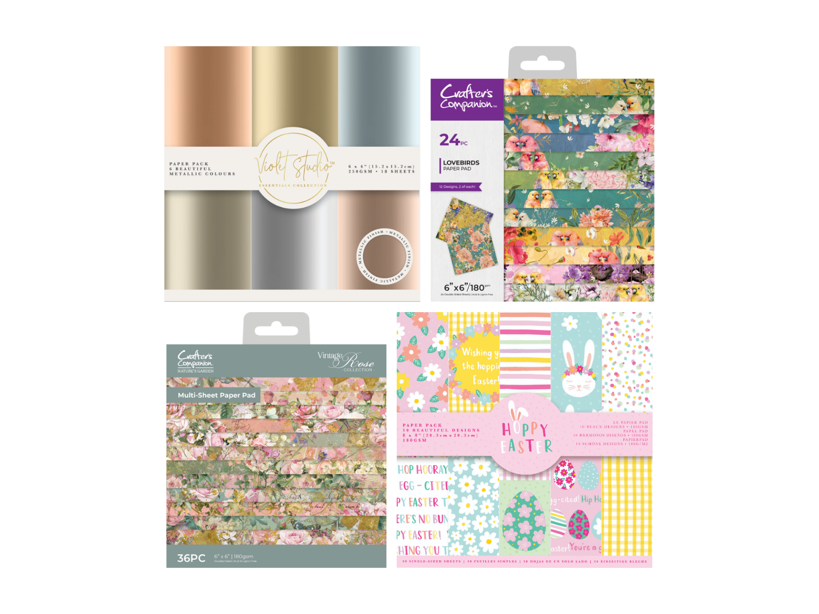 Crafter's Companion 6x6 & 8x8 Paper Pad 4pc Collection | Crafters ...
